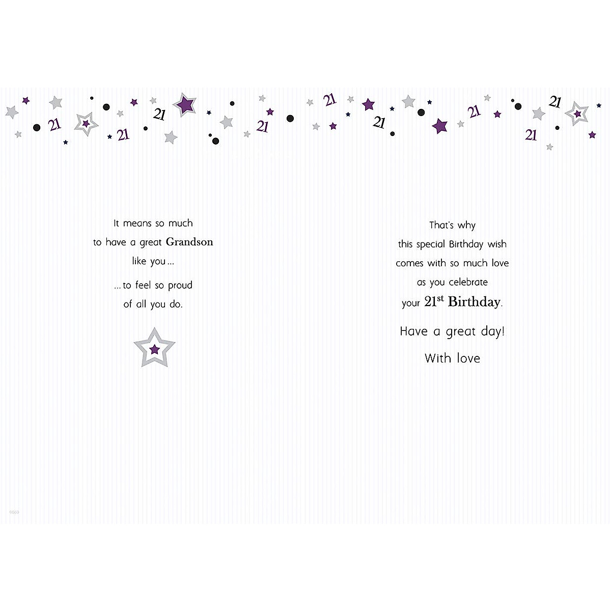 Piccadilly Greetings Group Ltd Stunning TOP Range A Very Special Grandson ON Your 21ST Birthday Greeting Card, Blue, 10 x 7