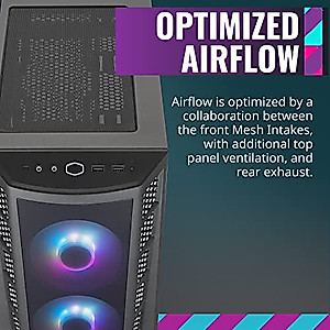Cooler Master MasterBox MB320L ARGB Micro-ATX with Dual ARGB Fans, DarkMirror Front Panel, Mesh Front Intake Vents, Tempered Glass Side Panel & ARGB Lighting System