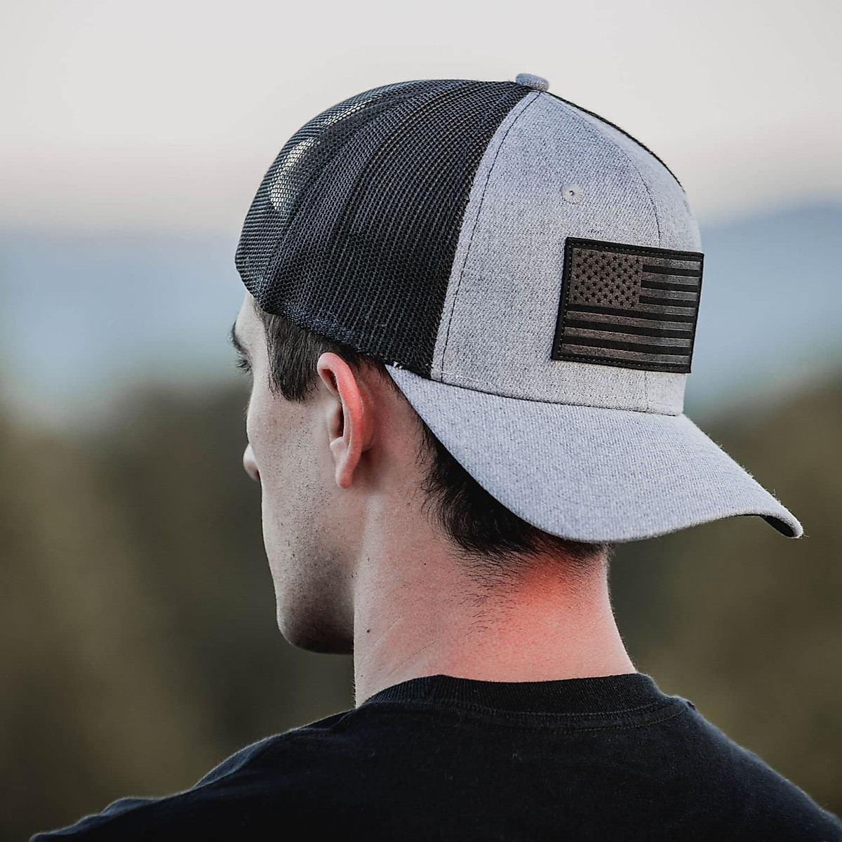 Tactical Pro Supply - Patriotic USA Snapback Hat for Men or Women, Snap Closure Design Heather Gray