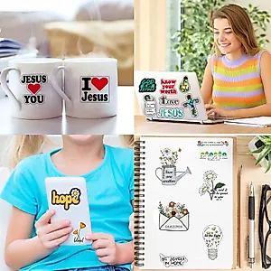 220Pcs Inspirational Christian Stickers, Waterproof Bible Verse Jesus Stickers for Water Bottles Laptop Scrapbook Journaling Planner, Bible Study Vision Board Supplies Christian Easter Gifts for Kids