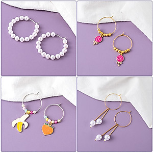 OIIKI 280PCS Earring Beading Hoops, 4 Sizes Gold/Silver Plated Hoop Earring Findings, Open Hoops, Metal Earring Rings, Round Earring Beading Decorative Accessories for DIY Jewelry Making, Parties