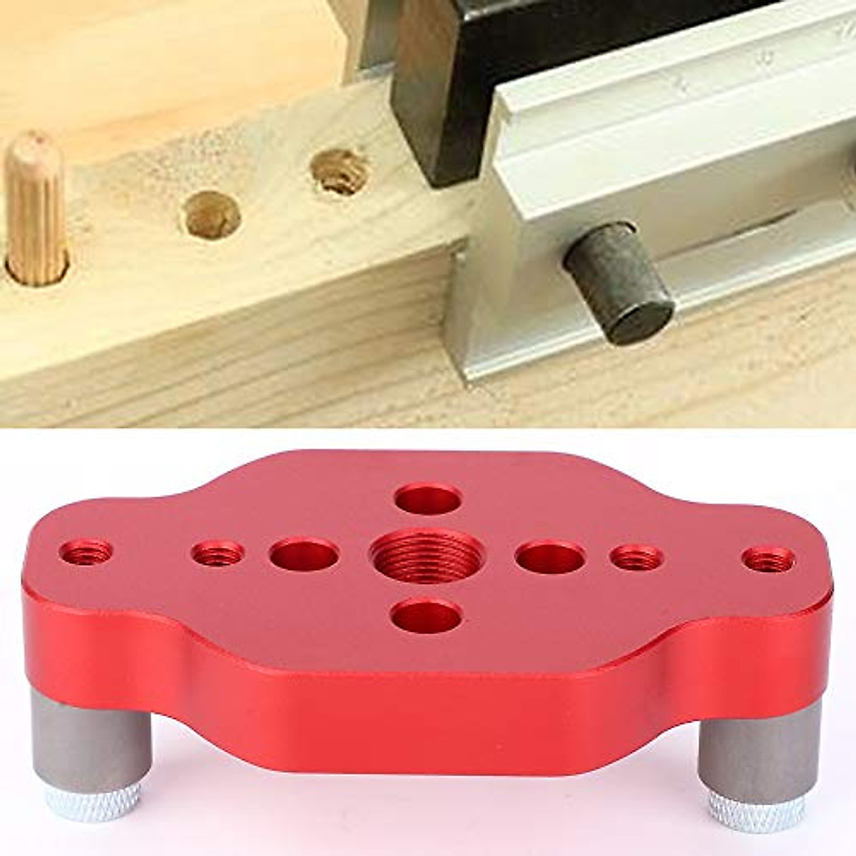 OKJHFD Woodworking Dowel Drill Guide Kit,Woodworking Straight Hole Positioner Aluminum Alloy DIY Drill Guide Drill Guide Self Centering Dowelling Jig for Carpenter(Punch)