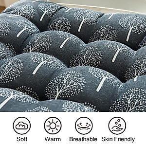 Chair Cushions for Dining Chairs 4 Pack-Kitchen Chair Cushions Set of 4,Chair Pads with Ties for Kitchen,Dining Room and Bedroom 2" Thickness 16 inch(Gray Arrow,4)