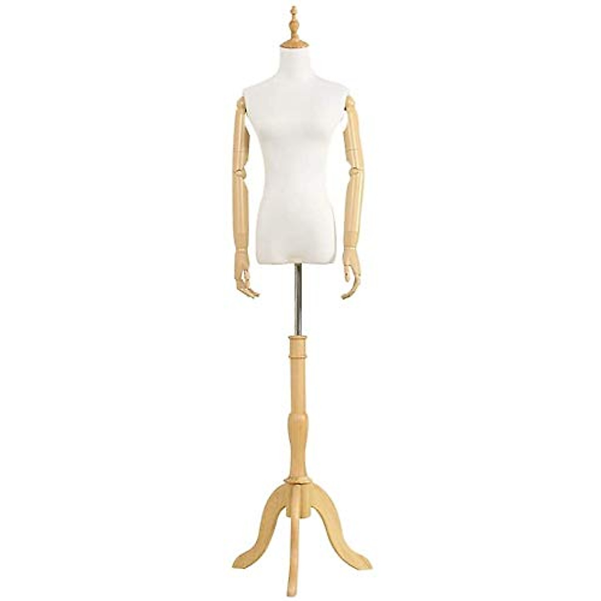 Tailors Dummy Mannequin Torso Body with Tripod Stand |Tailors Dummy with Realistic Hands for Female Clothing Dress Jewelry Display Dressmakers Dummy