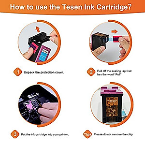 TESEN 65XL Remanufactured 65XL Ink Cartridge Replacement for HP 65XL 65 XL for use in HP Envy 5055 5010 5012 5020 DeskJet 3755 2621 2622 2635 2640 3720 3722 AMP 100 120 125 (2 Pack, 1Black+1Color)