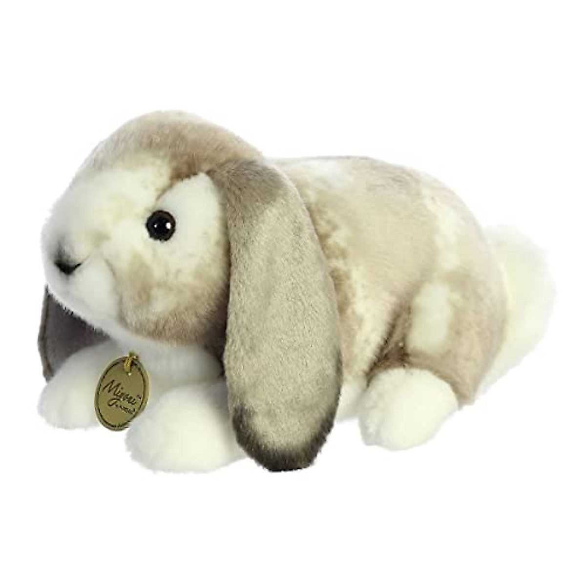Aurora Miyoni 9" Grey Holland Lop Rabbit Stuffed Toy - Soft & Fluffy Polyester Animal Figure