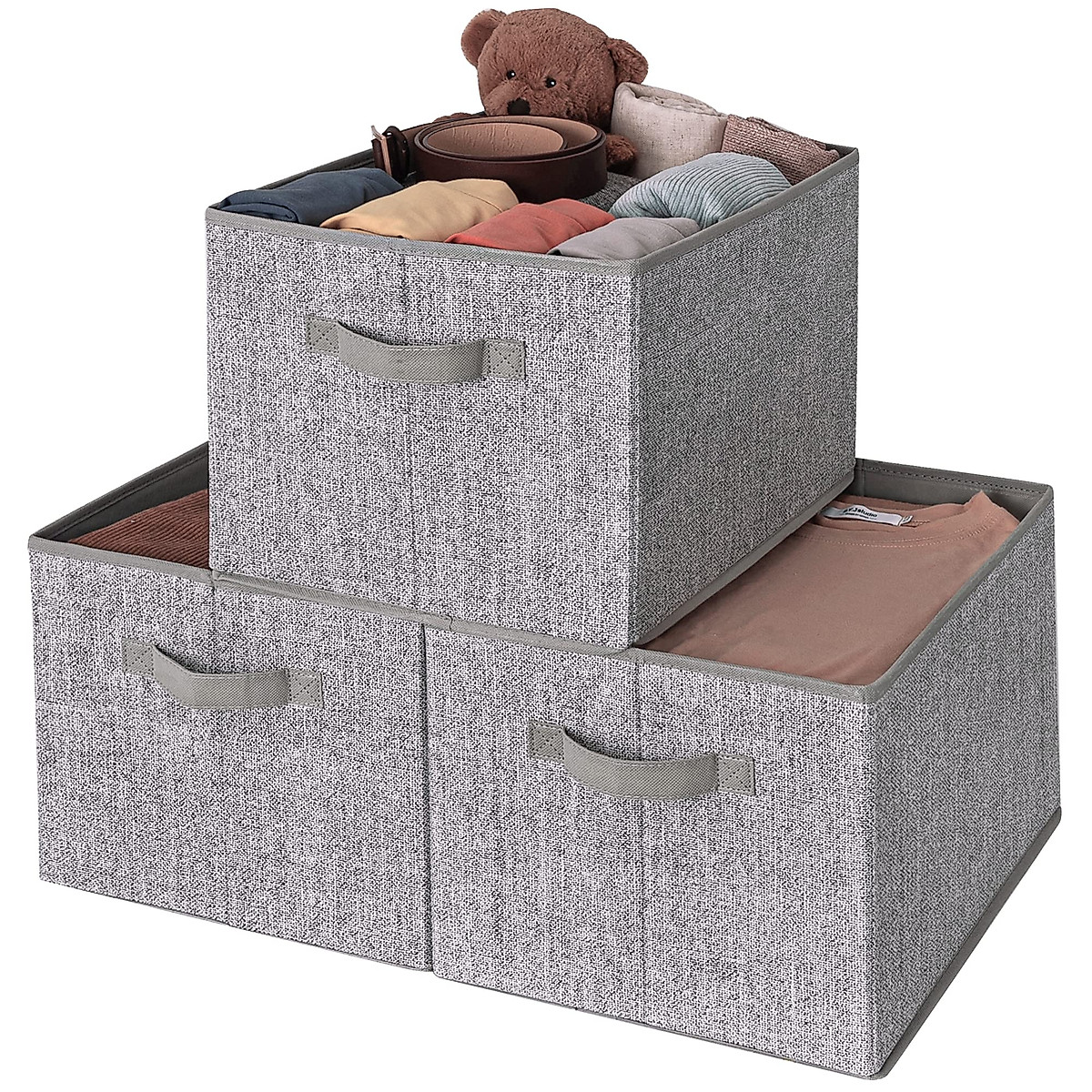 GRANNY SAYS Bundle of 3-Pack Extra Large Rectangle Storage Bins & 3-Pack Large Rectangle Closet Storage Bins with Lids