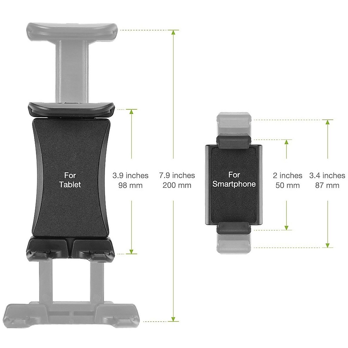 iKross Cup Mount Holder 2-in-1 Tablet and Smartphone Adjustable Swing Cradle with Extended Cup Car Mount Holder Kit for Apple iPad iPhone Samsung Asus Tablet Smartphone - Black