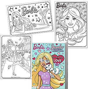 Barbie Sticker Activity Set - Bundle Includes Barbie Stickers, Barbie Coloring Book, and More (White)