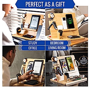 wood phone docking station accessories for mens gift for husband Wooden phone stand and phone station mens nightstand organizer for men charging station organizer mens docking station for men