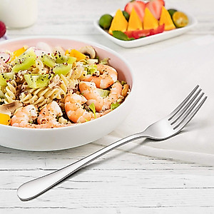 LIANYU Dinner Forks Set of 12, Stainless Steel Silverware Flatware Cutlery Forks, Table Forks 8 Inches, Mirror Finish & Dishwasher Safe