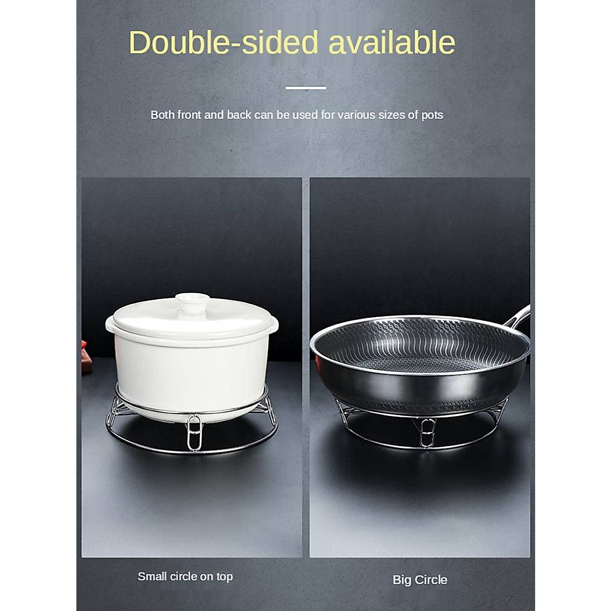 Multifunctional Kitchen Supplies, Household Heat Insulation Pad, Pot Holder, Stainless Steel Pot Rack, Countertop Rack, Steam Rack (Double layer)