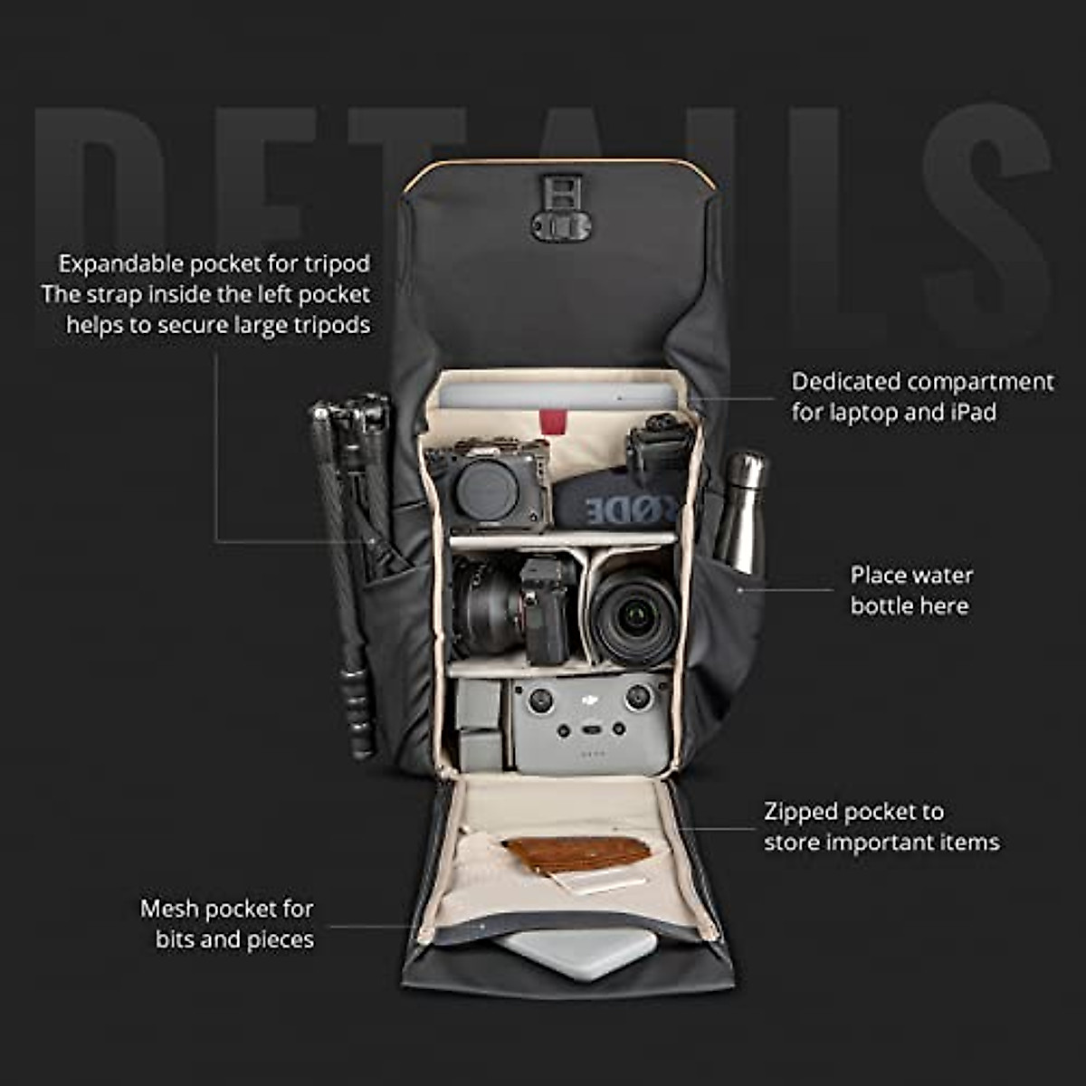 PGYTECH OneGo Air 20L Camera and Drone Backpack for DJI AVATA/Mini 3 Pro/Mavic 3/Air 2/2S/Mini 2/ FPV,Sony,Canon,Nikon,DSLR/SLR Mirrorless,Camera Tripod Photographer Bag Gift