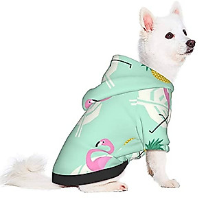 Pink Flamingo Pineapples Pet Dog Hoodies - Soft and Warm Dog Hoodie Sweater, Cold Weather Clothes for XS-XXL Dogs Winter Coat