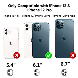 CAFEWICH Compatible with iPhone 12 Case/iPhone 12 Pro Case 6.1-Inch (2020), Heavy Duty Defender 3-Layer Rugged Shockproof Drop Protective Cover Phone Cases for iPhone 12/12Pro,Black