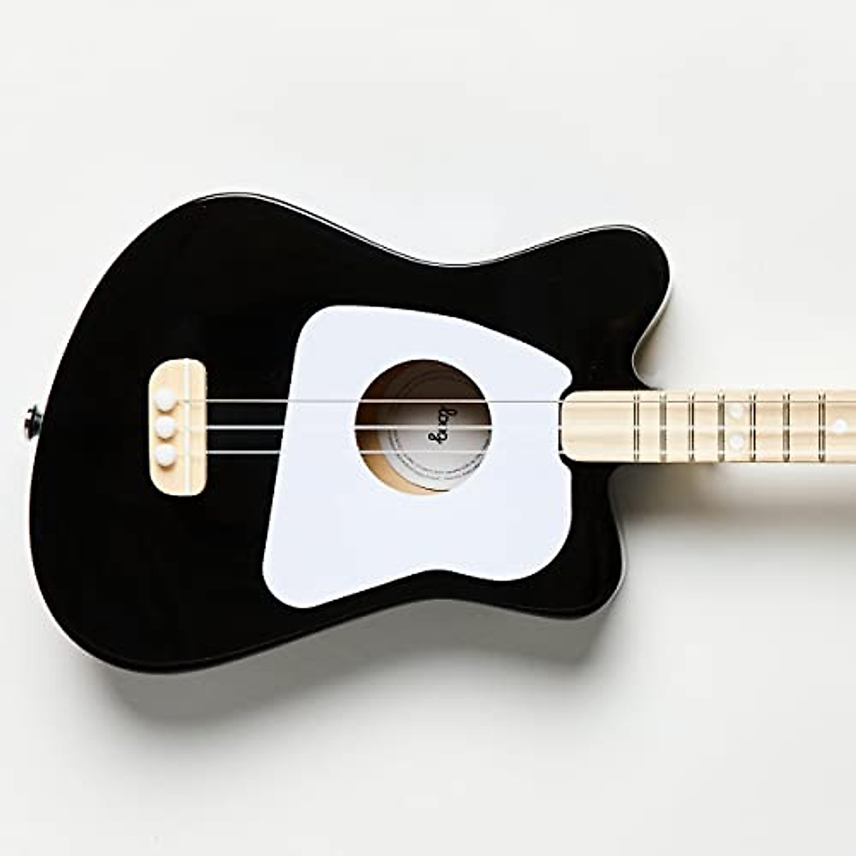 Loog Mini Acoustic kids Guitar for Beginners 3-strings Ages 3+ Learning app and lessons included Black