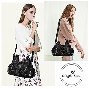Angel Kiss Small Hobo Bags for Women Multi Pockets Purses Long Strap Handbags Adjustable Shoulder Bags for Everdayuse
