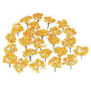 Yetaha 25PCS Model Miniature Maple Tree, HO Scale Model Tree Railroad Scenery Artificial Wargame Diorama Supplies for Micro Landscape Plant DIY Crafts Garden Ornament, Height 2.6inch/6.5cm