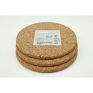 Ikea Heat Trivet Table Mat Cork Diameter 19 cm 3er Set 19cm