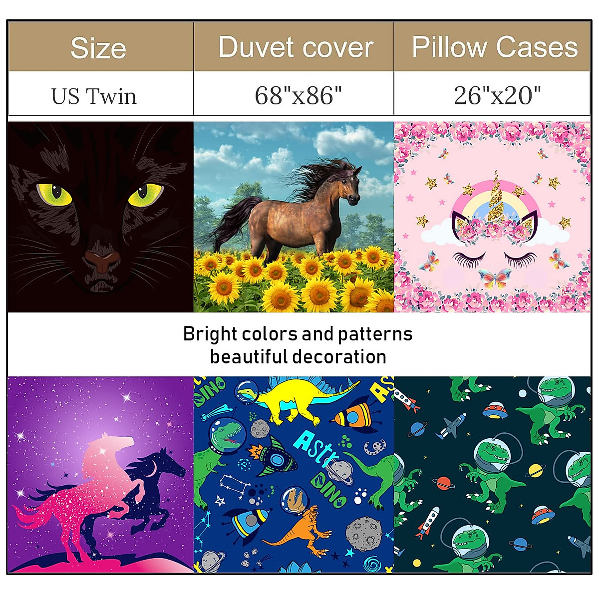 Dinosaurs Spaceship Duvet Cover Twin Size Comforter Cover Soft Bedding Sets 3 Piece with 2 Pillow Shams for Boy Gril