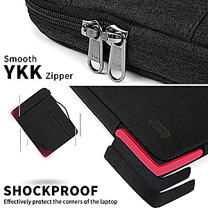 Laptop Sleeve Case 15-15.6 Inch Waterproof Business Computer Carrying Case Portable Handle Briefcase Bag Compatible with 15.6 Inch MacBook Air/Pro 15-15.6 Inch HP ASUS Samsung Notebook Black