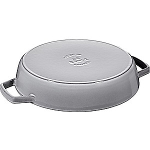 STAUB Cast Iron Frying Pan with Two Handles, Graphite Grey, 26 cm