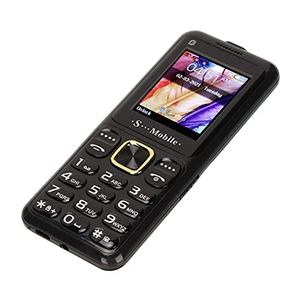 ASHATA W23 Ultra Thin 2G Mobile Phone for Senior, Big Speaker and Voice, Multifunctional Long Standby Unlocked Cellphone, 3 Card 3 Standby, 16GB Memory Card(Gold)