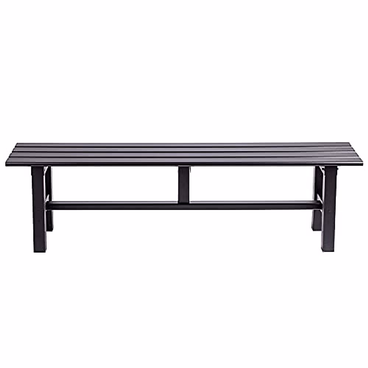 TECSPACE Aluminum Outdoor Patio Bench Black,59.1 x 14.2X 15.7 inches,Light Weight High Load-Bearing,Outdoor Bench for Park Garden,Patio and Lounge