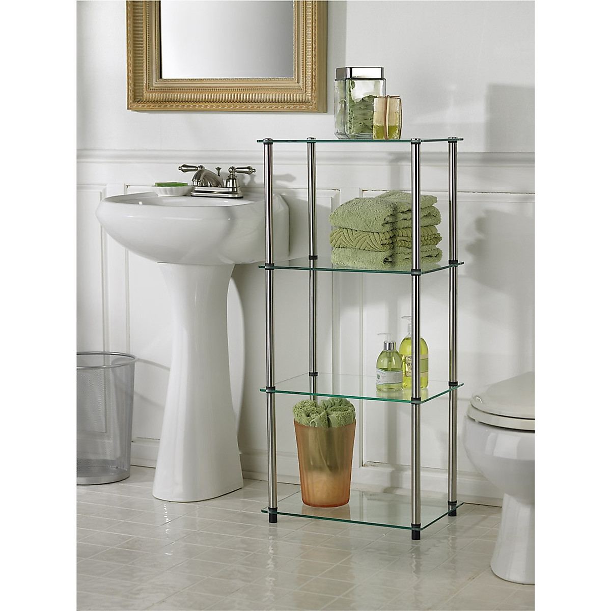 Convenience Concepts Designs2Go Classic Glass 4 Tier Tower, Glass