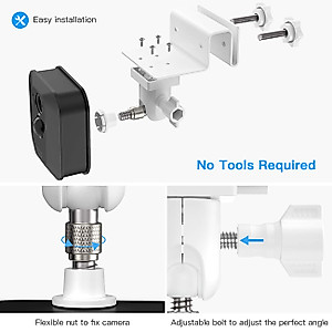 HOLACA Gutter Mount for Blink Outdoor Camera, Weather Proof Wall Outdoor Mount for Blink XT2/Blink Outdoor 4/3 Blink Mini 2/1 Blink Indoor Smart Security Camera,No Tools(2 Pack, White)