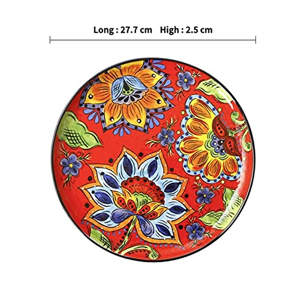 KOWMcp Dinner Plates Creative Hand-Painted Bowl Dinner Plate Personalized Fruit Salad Bowl Dinner Plate Set