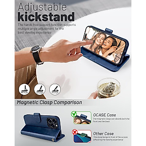 OCASE Compatible with iPhone 15 Pro Max Case Wallet Case, PU Leather Flip Folio Case with Card Holders RFID Blocking Kickstand Shockproof Phone Cover 6.1 Inch 2023, Blue