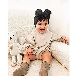 Niceye Baby Headbands Stretchy Nylon Headband with Bows for Newborn Wide Headbands Infant Baby Toddler Girls- Pack of 6