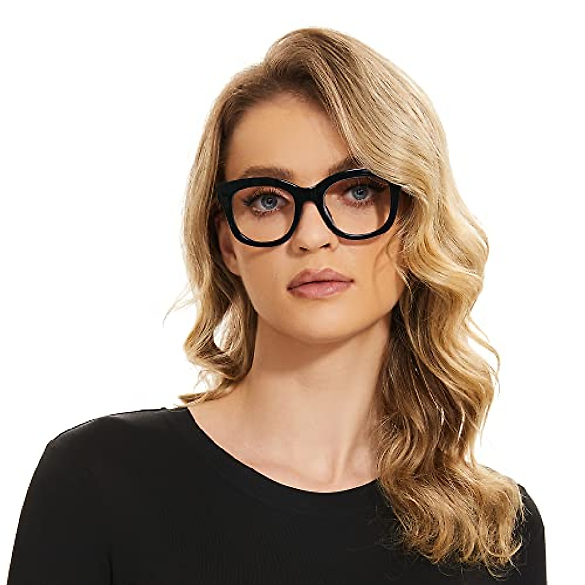 NaNaKo 3 Pack Reading Glasses for women, Oversized Blue Light Blocking Computer Readers Spring Hinge (C1,+1.50)