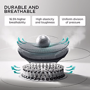 Hbada E3 Pro Ergonomic Office Chair, Big and Tall Office Chair - with 3-Zone Dynamic Lumbar Support, 4D Adjustable Headrest, 6D Adjustable Armrests, Swivel Computer Chair for Home Office, Grey