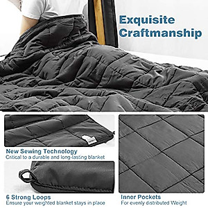 LANGRIA Weighted Blanket 60” × 80” | 15 lbs | Heavy Blanket for Adults and Kids | 100% Breathable Cotton and Lead-Free Glass Beads | Premium Heavy Sleeping Blanket for Bed Sofa (Queen Size, Gray)