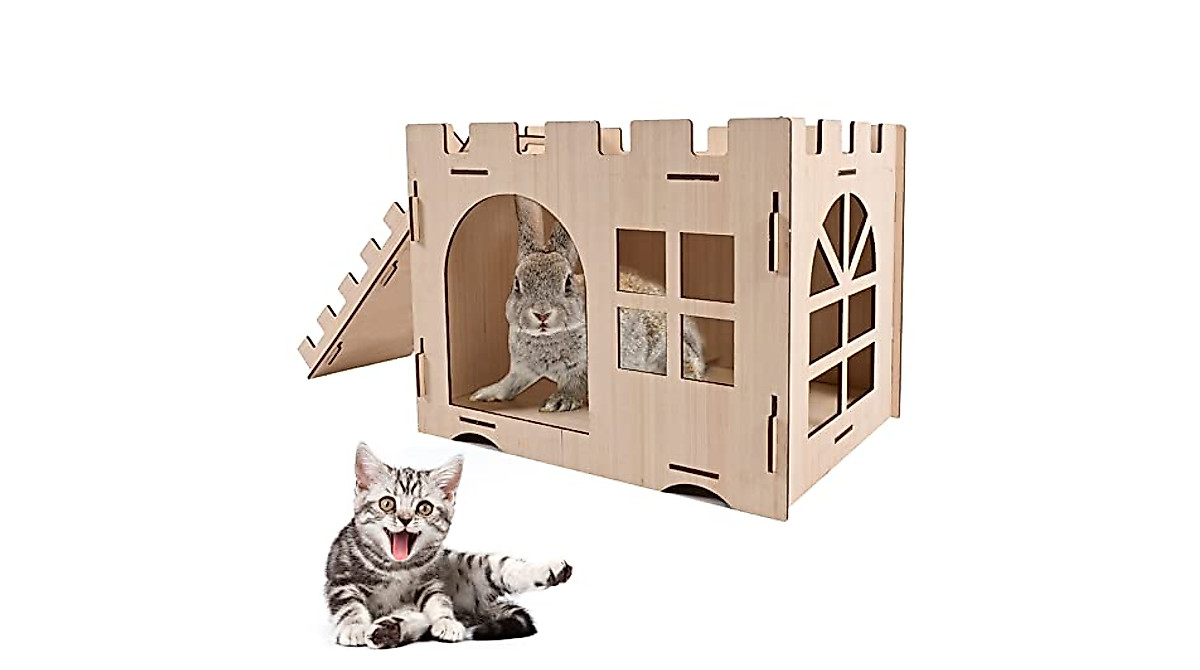 Extra Large Wooden Rabbit Castle - Perfect for Small Pets