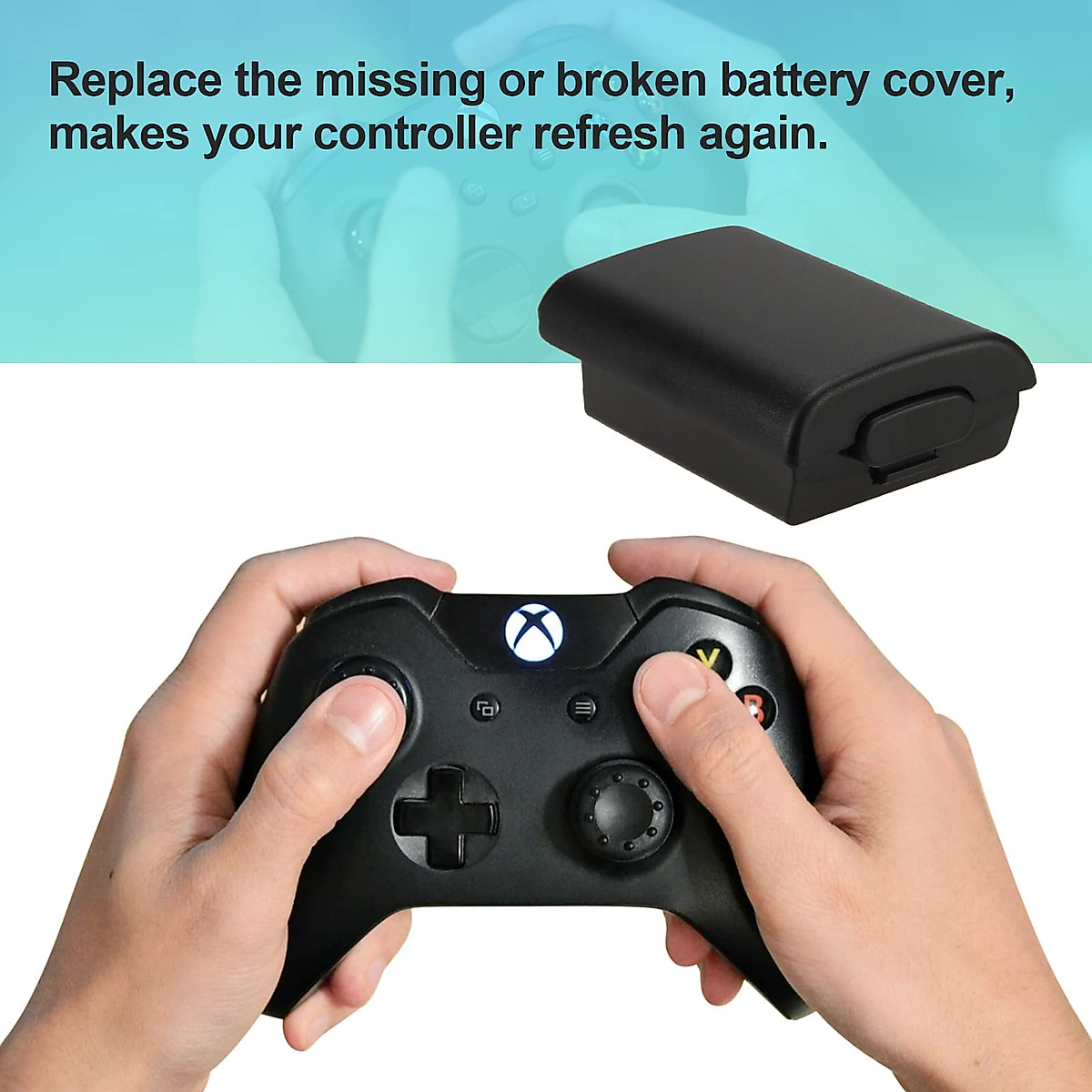 Much 10 Pack Black Battery Cover Shell Cases Kit Compatible with Microsof Xbox 360 Wireless Controller