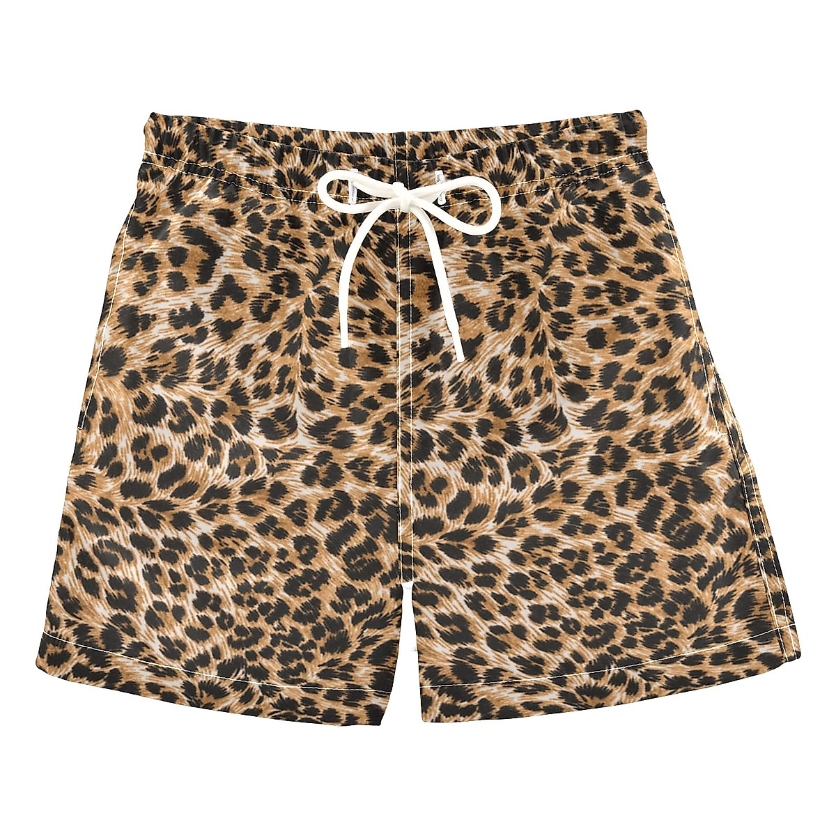 Boys Swim Trunks Summer Drawstring Toddler Swim Board Shorts Quick Dry Little Boys Bathing Suit Beach Hawaii Vacation Cheetah Print 5 Years