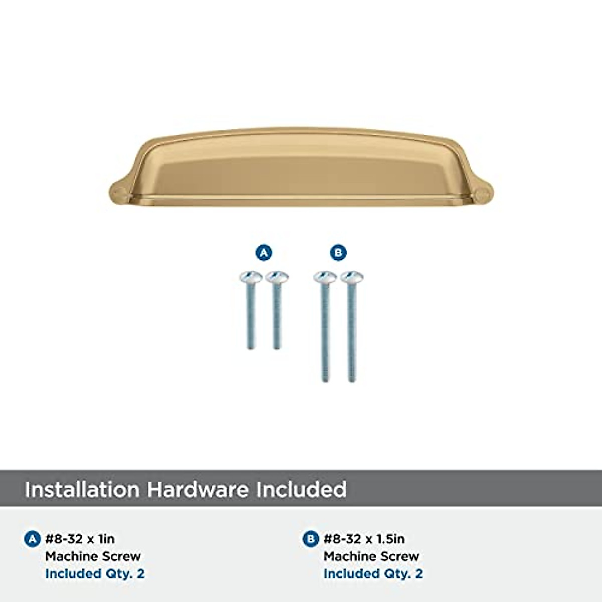 Amerock | Cabinet Cup Pull | Champagne Bronze | 5-1/16 inch (128 mm) Center-to-Center | Stature | 1 Pack | Drawer Pull | Cabinet Handle | Cabinet Hardware