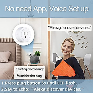 Alexa Smart Plug Exioty, Simple Set Up with One Voice Command, “Amazon Alexa” APP Remote Control, Voice Control, Timer & Schedulete, Stable Connection,Bluetooth Mesh, Require Alexa Echo（1 Pack）