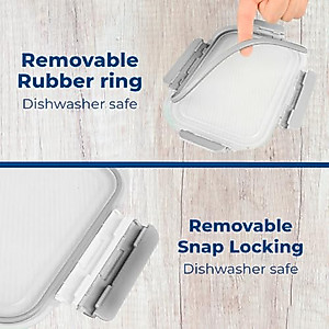 NINJAMO 24 Piece Glass Microwave Dishwasher Safe Storage Prep Meal Containers with Lids Leak Proof (Gray)