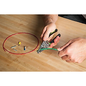 Greenlee 1955-SS Stainless Steel Wire Stripper for 10-18 AWG Solid and 12-20 AWG Stranded, Heavy-Duty Stripper, Cutter, and Crimper Tool