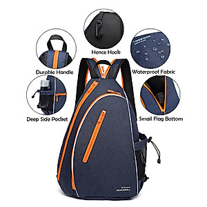 OUTPLORER Pickleball Bags for Men Women Pickleball Paddle Bag Sports Pickleball Bag Adjustable Sling Bag with Fence Hook Crossbody Backpack Fits to the Courts (Orange B)