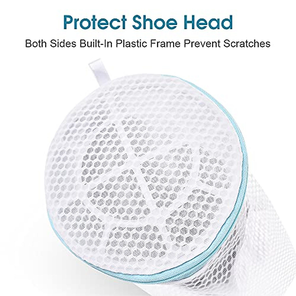 OTraki Shoe Washing Bag 7 x 15 Inch Shoe Bag Washing Machine 2 Pack Shoes Washer Bag Durable Sneaker Mesh Laundry Bag Multi-Functional Polyester Net for Sneakers Flat Shoes