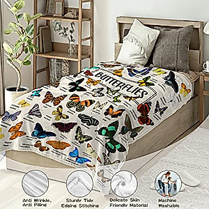Butterfly Blanket for Boys and Girls - Ultra Soft Throw for Butterfly Lovers, Lightweight Cozy Kids Gifts for Christmas, Bed, Couch, Sofa - 40x50in