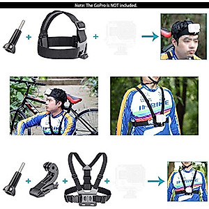Navitech 50-in-1 Action Camera Accessories Combo Kit with EVA Case - Compatible with The Dragon Touch Vision 3 PRO