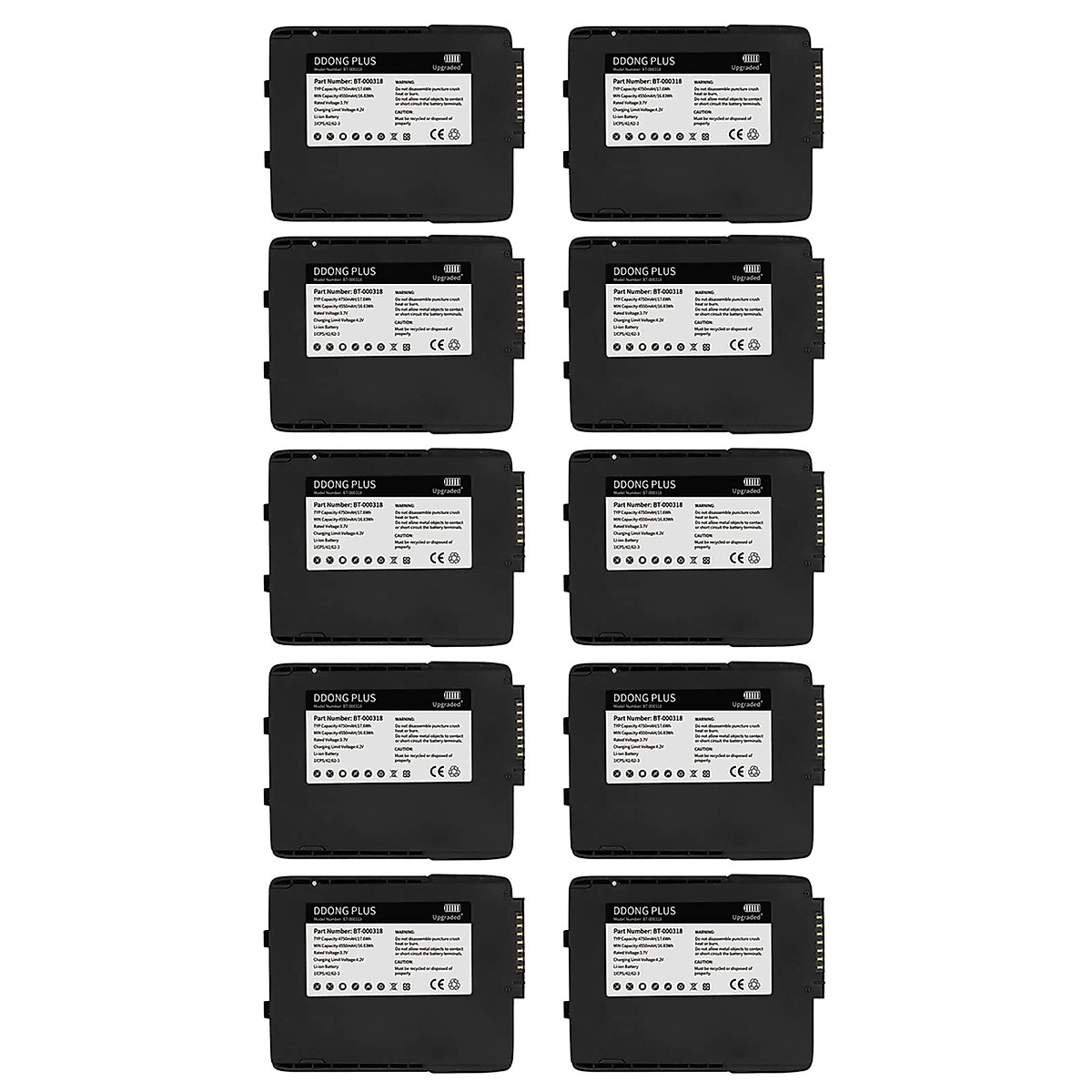 (10PCS) BT-000318 Battery TC75 Barcode Scanner Battery [Upgraded Capacity] for Motorola Symbol Zebra TC75EK TC75AH TC75GK TC77HL TC75FK TC70X TC720L TC70X TC75BH 82-171249-01 BTRY-TC7X-46MA2 Battery