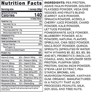 Vega Organic All-in-One Vegan Protein Powder, French Vanilla -Superfood Ingredients, Vitamins for Immunity Support, Keto Friendly, Pea Protein for Women & Men, 12.2 oz (Packaging May Vary)