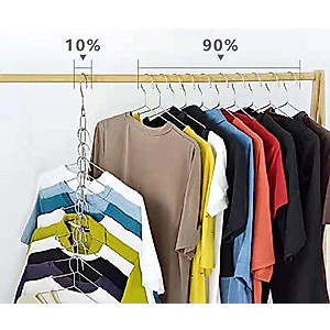 Closet Organizers Hangers, Stainless Steel Space Saving Clothes Hanger Organizer, 3 Pack Magic Metal Vertical Hangers with 10 Slot, T Shirt Organizer for Wardrobe, Multiple Hangers in One